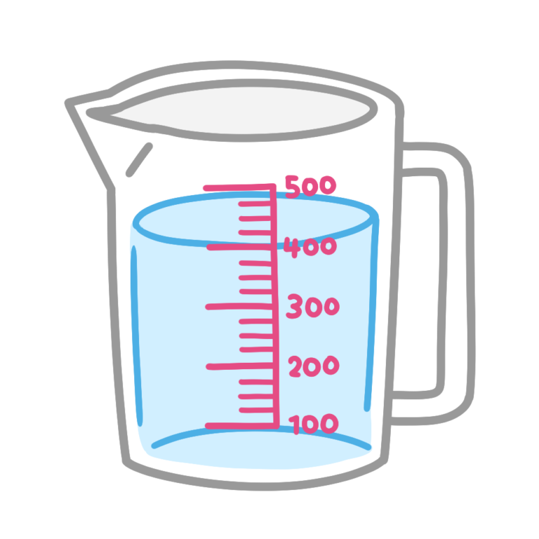 水が入った計量カップ – イラストせんせい|使いやすいフリー素材集
